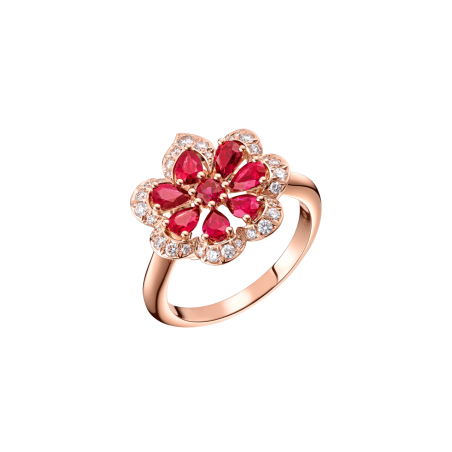 BAGUE CHOPARD PRECIOUS LACE MINI-FROU-FROU OR ROSE ÉTHIQUE, DIAMANTS ...