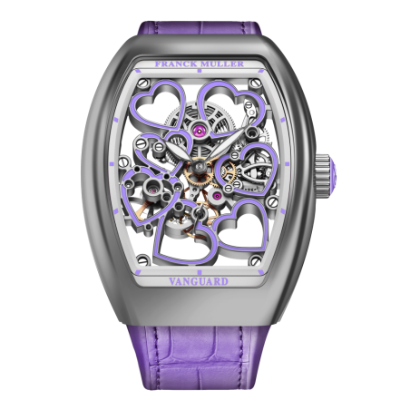 FRANCK MULLER VANGUARD LADY HEART SKELETON ACIER CADRAN SQUELETTE MOTIF ...