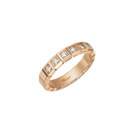 BAGUE ICE CUBE PURE OR ROSE SEMI SERTIE