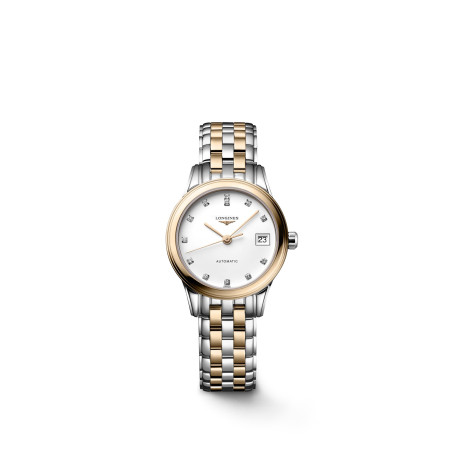 LONGINES FLAGSHIP 26.00 MM ACIER ET PVD ROSE CADRAN BLANC MAT SERTI